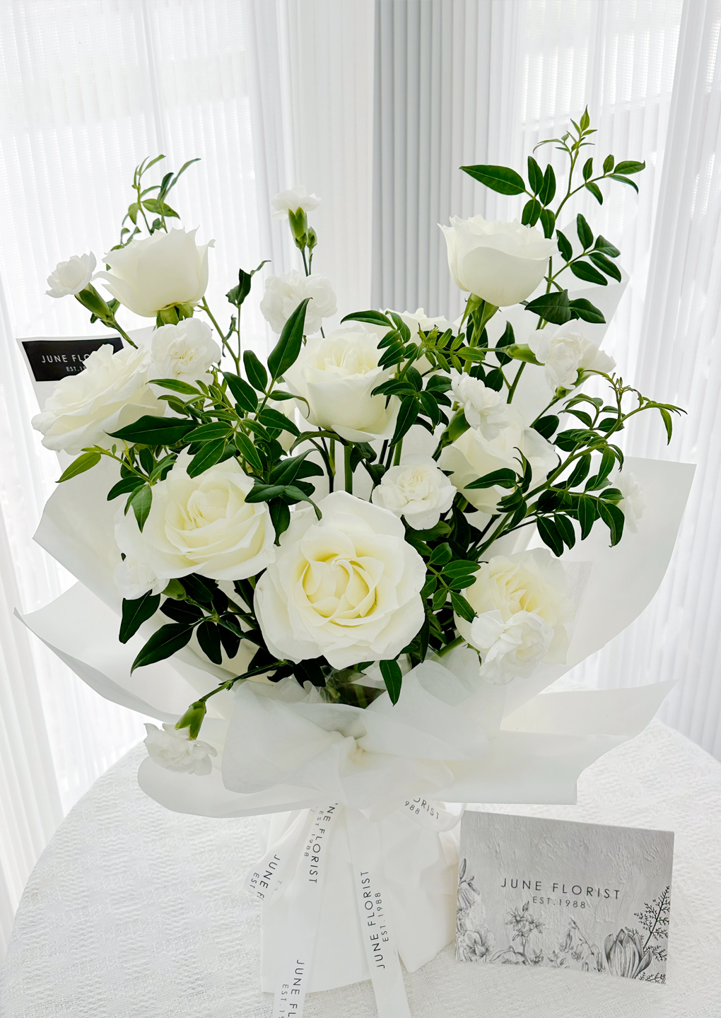 FLOWER BOUQUET (white rose) 033 – June Florist